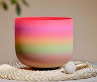 China 99.9% Pure Quartz Rainbow Singing Bowl Set 8 to 14 Inch with Mallets and Case for sale