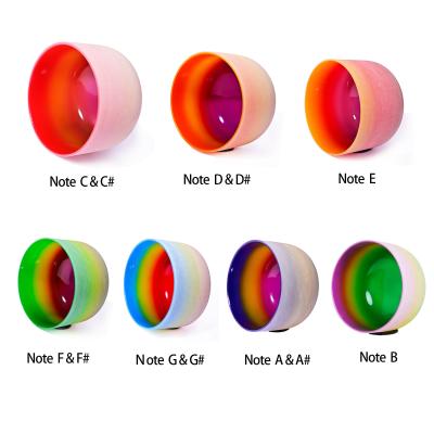 China 99.9% Pure Quartz Rainbow Singing Bowl Set 8 to 14 Inch with Mallets and Case for sale