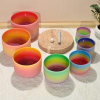 China 99.9% Pure Quartz Rainbow Singing Bowl Set 8 to 14 Inch with Mallets and Case for sale