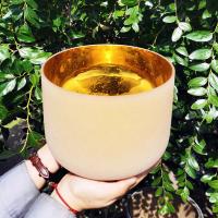 China Gold coated crystal singing bowl for sale