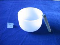 China Direct Manufacturer White Chakra Tuned Quartz Singing Bowl 8-14 Inch with Rubber Mallet and Chakra Note FSB951 for sale