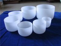China Direct Manufacturer White Crystal Singing Bowl Set 8-14 Inch Chakra Sound Healing with Luminous Effect FSB951 for sale