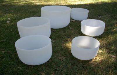 China Chakra Set of Crystal Singing Bowls for sale
