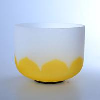 China 8 Inch Lotus Chakra Frosted Quartz Crystal Singing Bowl 440Hz for Sound Healing Meditation Therapy for sale