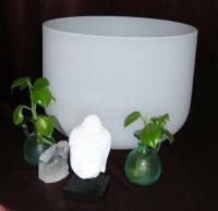 China Classic Frosted Quartz Singing Bowl 6-24 Inch Pure Crystal Meditation Healing Chakra Tuned for sale