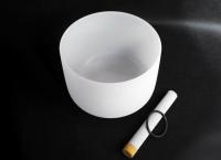 China Classic Frosted Quartz Singing Bowl 6-24 Inch Pure Crystal Meditation Healing Chakra Tuned for sale