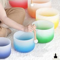 China Frosted Quartz Crystal Singing Bowl 6-24 Inch for Sound Therapy Healing for sale