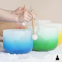 China Frosted Quartz Crystal Singing Bowl 6-24 Inch for Sound Therapy Healing for sale