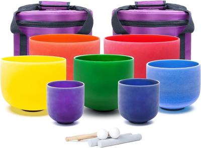 China Frosted Color Quartz Singing Bowls for Sound Healing 99.9% Pure 6-24 Inch for sale