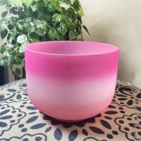 China Color Frosted Quartz Crystal Singing Bowl Set 8-14 Inch Pure 99.99% Silicon for Sound Healing for sale