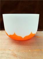 China Orange Chakra Lotus Quartz Crystal Singing Bowl 440Hz 8-14 Inch Set for Sound Healing for sale