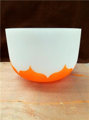 China Orange Chakra Lotus Quartz Crystal Singing Bowl 440Hz 8-14 Inch Set for Sound Healing for sale