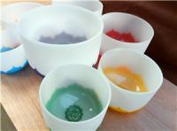 China 99.9% Pure Quartz Crystal Lotus Chakra Singing Bowls 440Hz 8-14 Inch Set for Healing for sale