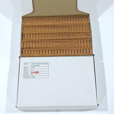 China Orange Nylon Coating Double Loop Wire Binding 2:1 For Notebooks for sale