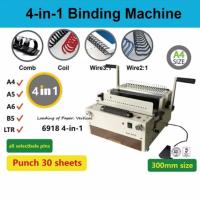 China 4 In 1 Office School Electric Desktop Binding Machine Wire Coil Comb Punching Binding Machine for sale
