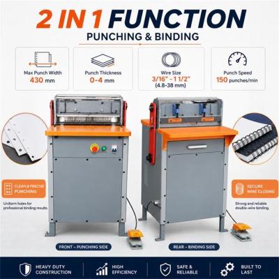 China SUPER450 Double Wire Coil Die Pattern Changeable Punching Binder Binding Machine for sale