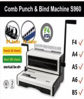 China 6.5mm Desktop Plastic Comb Binding Machine For 500 Sheets Document for sale