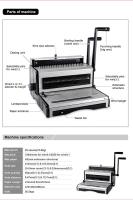 China Wire 2:1 3:1 Calendar Hole Punching Binding Machine 340mm Width 28kg for sale