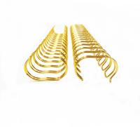 China Electroplating 7/8'' Double Loop Binding Wire Rings Yellow Color for sale