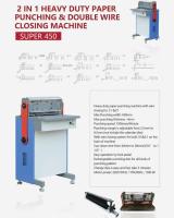 China 220V/50Hz 2 In 1 Heavy Duty Paper Punching Machine With Wire Closing For 4.8-38mm Wire for sale