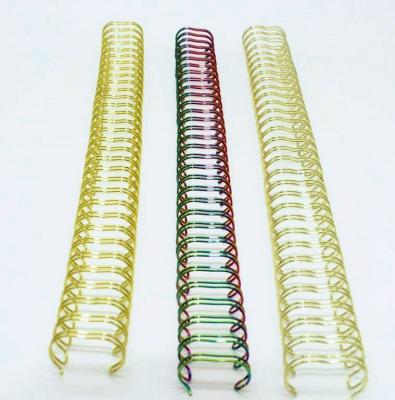 China Factory various colors 1/4'' Twin Loop Wireo Double Metal Spiral Double Wire O Cut Piece for sale