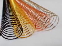 China 4:1 Thickness 2.0mm Metal Spiral Binding Electroplated Gold Silver Wire Coil for sale
