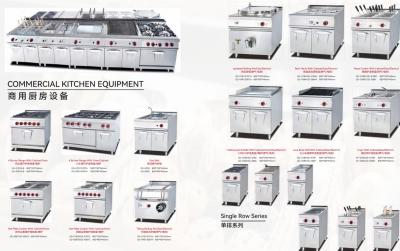 China Commercial Kitchen Fryer 4burner Range With Cabinet Jacketed Boiling Pan With Cabinet for sale
