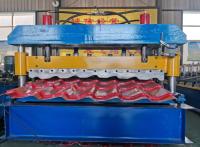 China ISO Glazed Tile Roll Forming Machine 4m/min Hydraulic Guide Column for sale