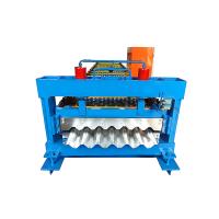 China Blue Roof Sheet Metal Roll Forming Machines 15m/min Hydraulic Cutting for sale