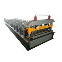 China Blue Roof Sheet Metal Roll Forming Machines 15m/min Hydraulic Cutting for sale