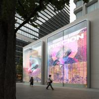 China LionLED P8 Indoor Flexible Transparent LED Display - 8mm Pixel Pitch, 6000 Nits Brightness for Glass Windows for sale