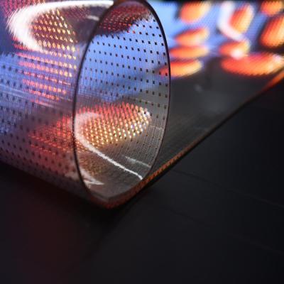 China Lionled P6 HD Semi-Outdoor Flexible Transparent Glass LED Display with P6 Pixel Pitch for Advertising for sale