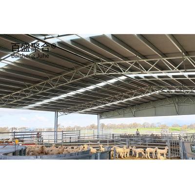 China Sliding Door and Roller Door Design Q345 Metal Frame Goat/Sheep House for Cow/Cattle Farm for sale