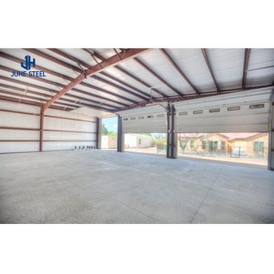 China Easy Assemble Prefab Metal Steel Structure Car Garage with Solid H-shape Steel Beam for sale