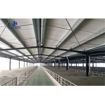China Steel Structure Prefab Farm Building for Cow Barn Sheep/Cattle/Dairy/Goat House Farm Sheds for sale