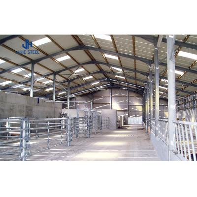 China Hot Dip Galvanised Prefab Steel Cattle Barn Cow Farm Sheep Shed with and Efficiency for sale