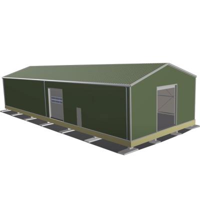 China Heavy-Duty Livestock Shed Design Prefab Steel Cow Horse Stable for Workshop Efficiency for sale