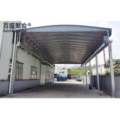 China Customizable Light Movable Electric Sliding Shed Roof Hanging Tent for Mobile Channel for sale