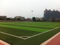 China Green Football Playground Synthetic Grass , Playground Fake Grass For Outside for sale