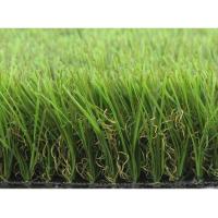 China Olive Green Garden Artificial Grass Double Wave S Type Monofilament for sale