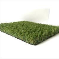 China Straight Field Olive Garden Artificial Grass Double Wave Shape for sale