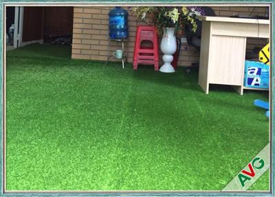 China Natural Appearance Outdoor / Indoor Synthetic Grass W Shape Monofil PE + Curled PPE for sale