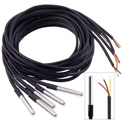 China Factory price DS18B20 waterproof stainless steel packaging DS18b20 waterproof probe temperature sensor ds18b20 Ds18b20+ 1M for sale