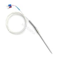 China Pt100 3/4/5mm Temperature Sensor Probe Armored Needle Thermocouples Cable with 1m Length for Use with Controllers for sale