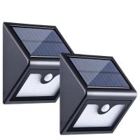 China Black Solar Powered LED Wall Light 30 55 20 10 LEDs , LED Garden Wall Lights for sale