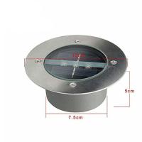 China 3 Leds Outdoor Ground Lamps , Light Steel Tempered Glass Solar Led Lawn Lights for sale