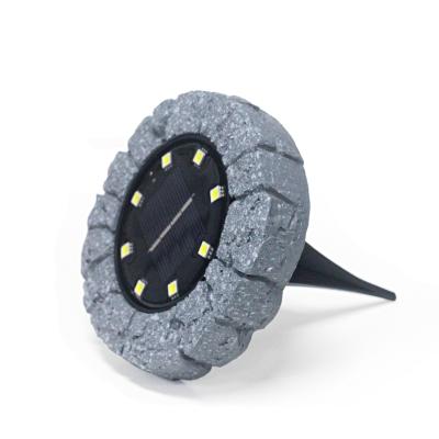 China Waterproof LED Solar Powered Garden Ground Lights Simulated Marble Stone Appearance for sale