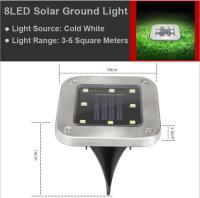 China 8 LEDs Rgb Recessed Ground Light Wireless Type Solar Powered For Lawn Pathway for sale