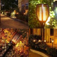 China 1w Flickering Flame Solar Lights , LED Solar Torch Light 8-10 Hours Lasting Time for sale