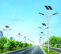 China Outdoor Double Arm Solar Street Light With Lithium Ion Battery 30w 40w for sale